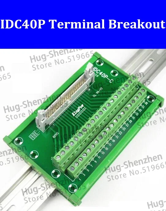 IDC40P IDC 40 Pin Male Connector to 40P Terminal Block Breakout Board Adapter PLC Relay ...