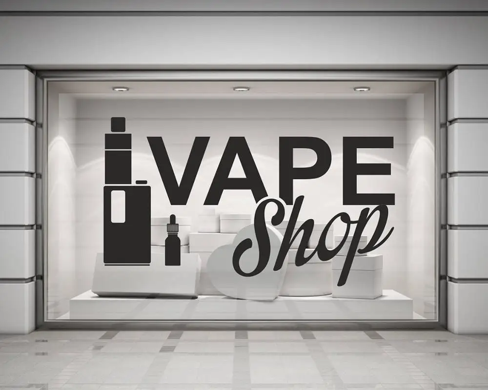 Vinyl Wall Decals Vape Shop Sign Posters Wall Stickers Home Decoration ...