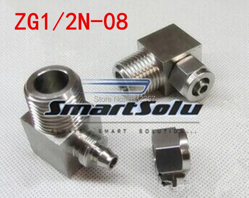 스테인레스 90 엘보 압축 피팅 ZG 1/2 "NPT 스레드 x 8mm 스트레이트 터미널 피팅, 공압 피팅, 무료 배송|Pneumatic Parts| - AliExpress