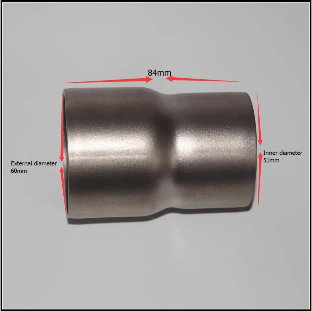 60mm To 51mm Motorcycle Exhaust Adapter Connect Pipe Conversion ...