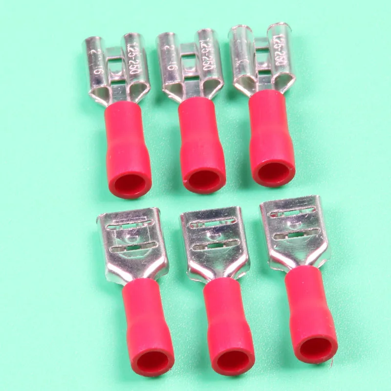 100 Pcs FDD 1 25 250 Insulated Female 6 3mm Spade Crimp Wire Connector