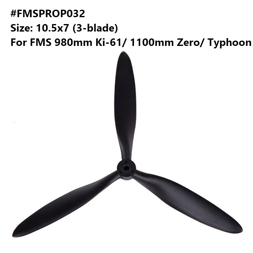 FMSRC 980mm Ki 61 1100mm Zero Typhoon Propeller 10.5*7 inch 3 blade ...