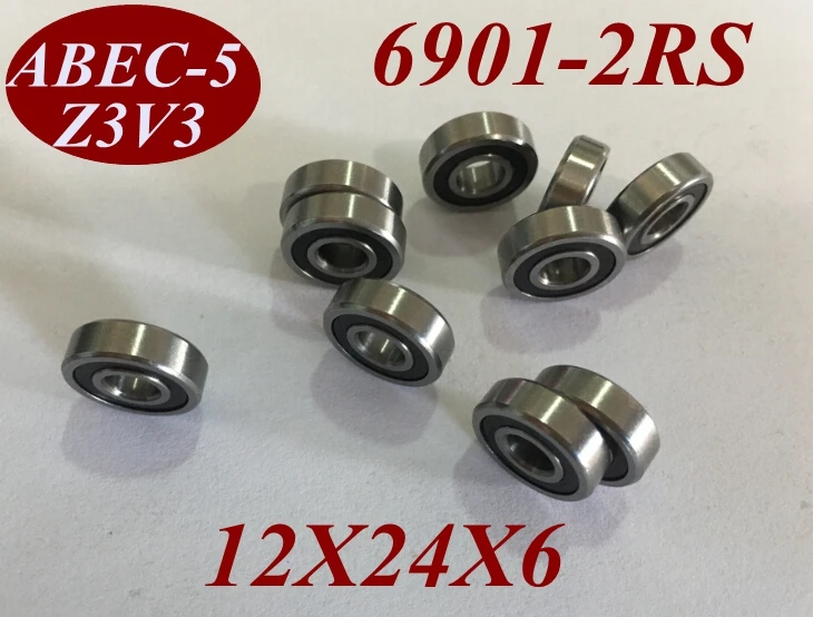 50Pcs 6901RS 6901RZ 6901 2RS 6901 2RS 12X24X6 MM 12*24*6 MM Miniature ...