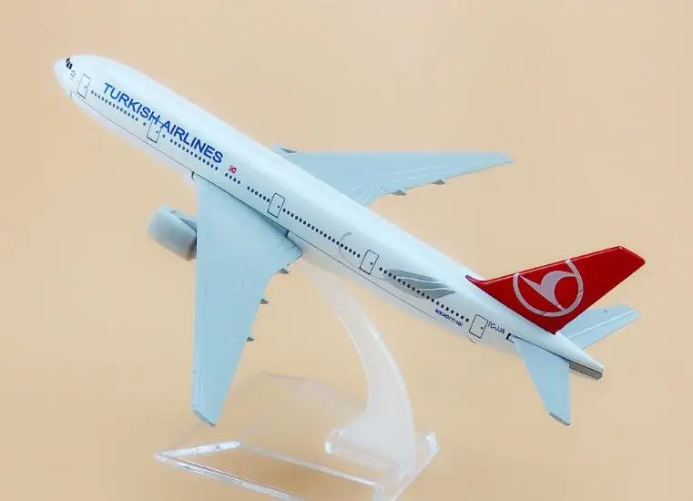 Plane Model Boeing 777 Turkey Airlines Aircraft B777-300 16cm Metal ...