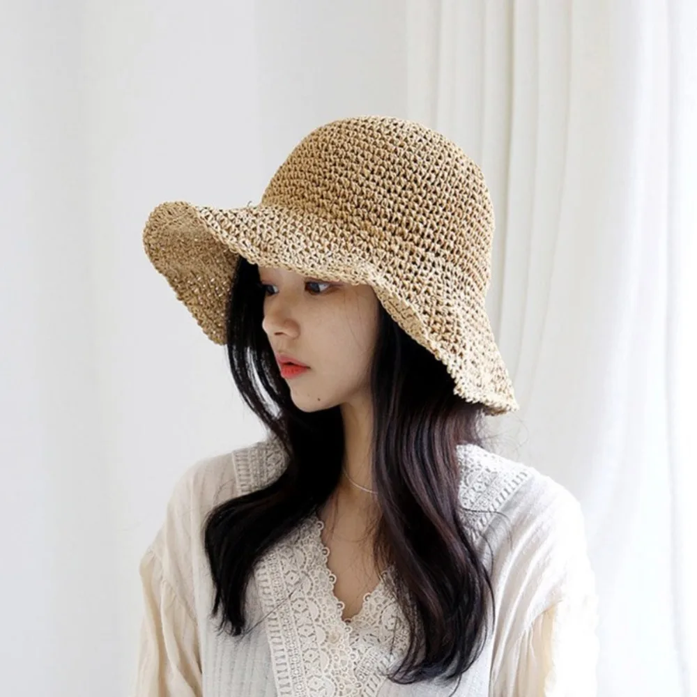Korean style Women's Foldable Beach Travel Casual Breathable Sunhat ...