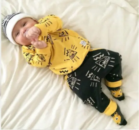 ST205 2016 newborn baby boy clothes baby clothes unisex yellow color ...