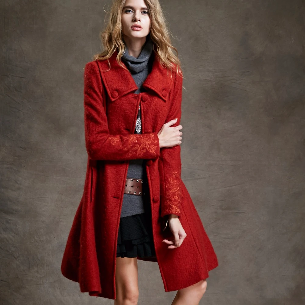 Artka 2018 Women's Autumn Coat Brand Wool Coat Women Red Long Coat ...