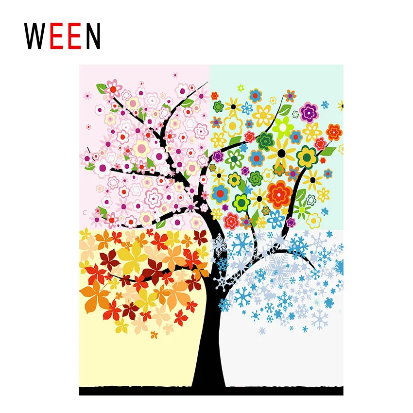 WEEN Colorful Tree Painting By Numbers Modern DIY Landscap Digital Wall ...