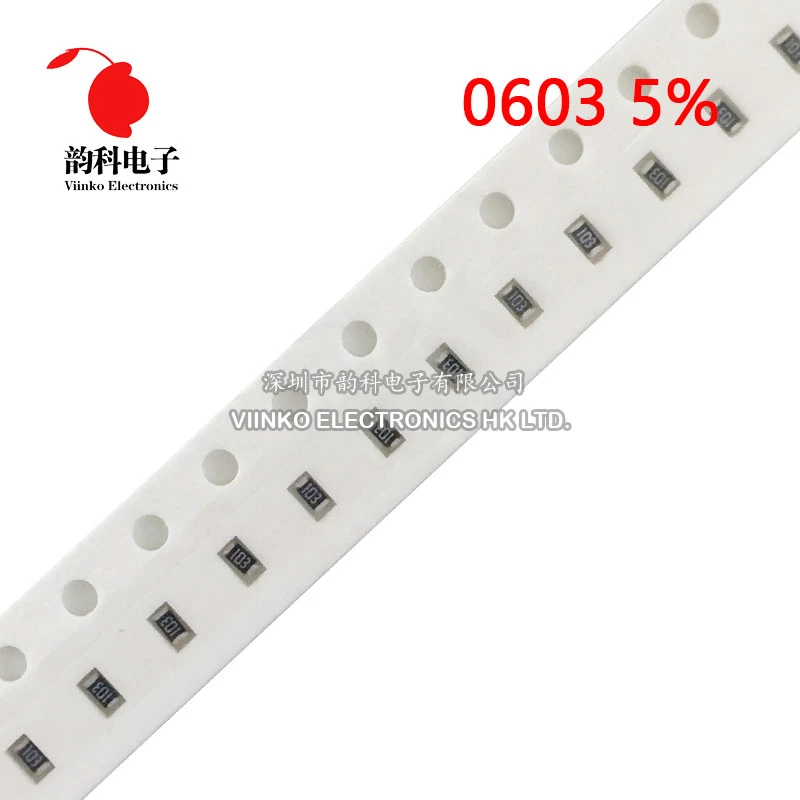100pcs 0603 5% SMD resistor 0R ~ 10M 1/10W 0 1 10 100 150 220 330 470 ohm 1K 2.2K 10K 100K 1M 0R ...