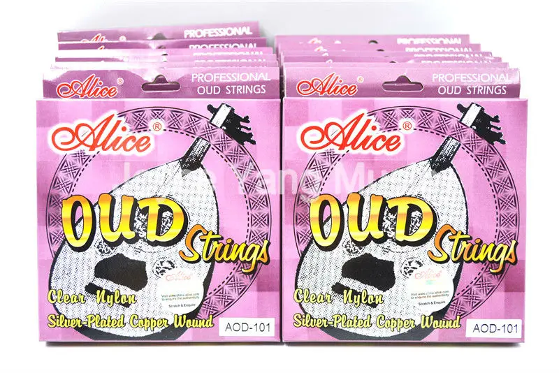 10 Sets Of Alice Aod-101 Oud Strings Clear Nylon Silver-plated Copper ...