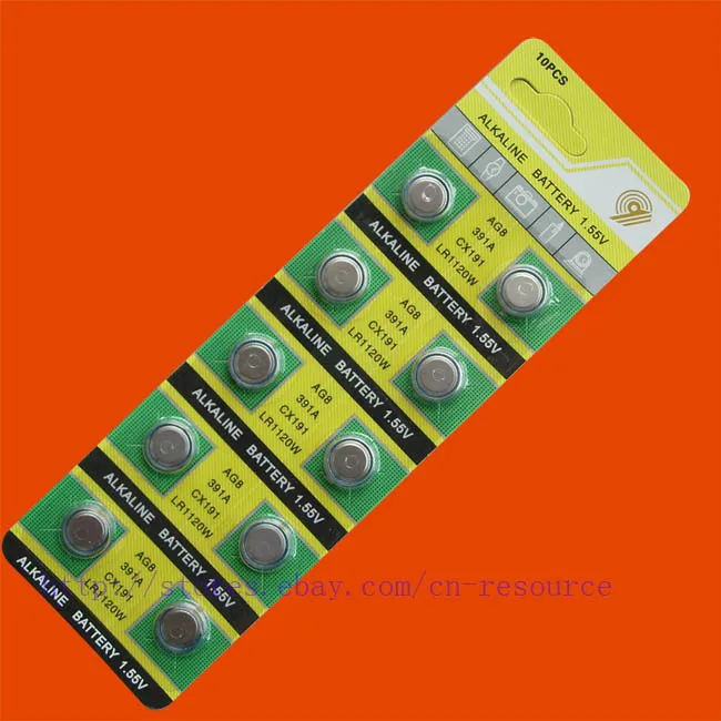 10X AG8 LR1120 391 SR112SW alkaline battery FREE TQP-in Button Cell ...