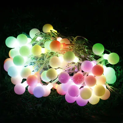 Colorful round bulb string lights 110/ 220V 56 led string lights ...