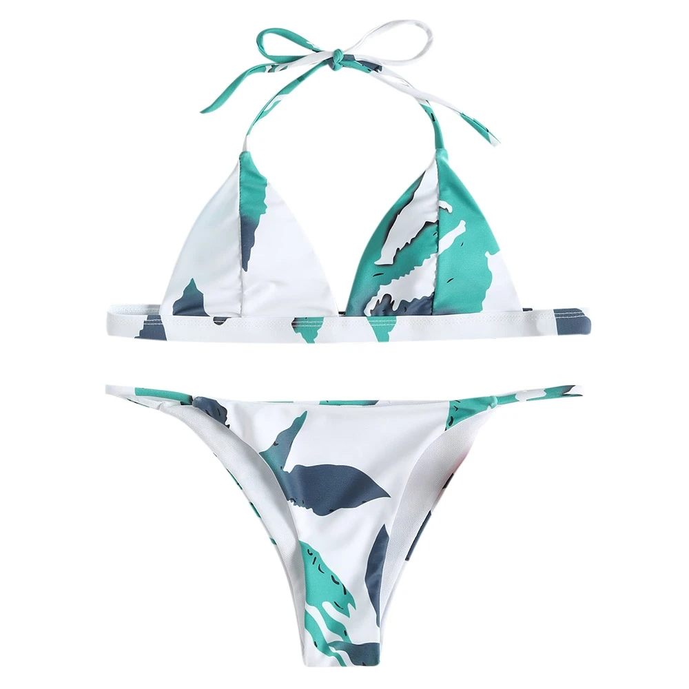 Padded Halter Set Wire Free Bathing Suit Sexy Bikini Women Eye catching ...