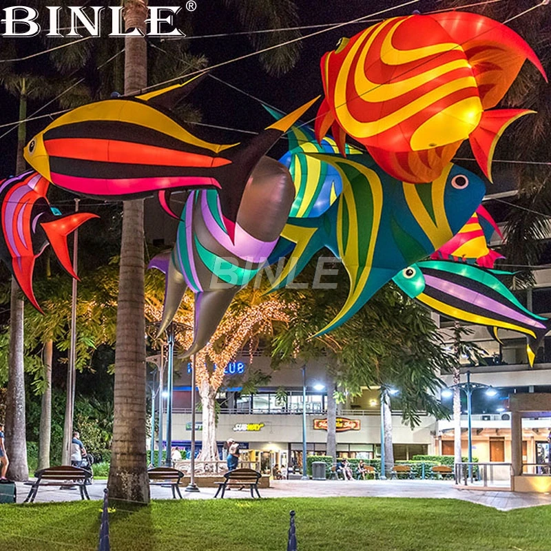 Customized 1.5m Giant Hanging Inflatable Tropical Fish Balloon With 16 ...
