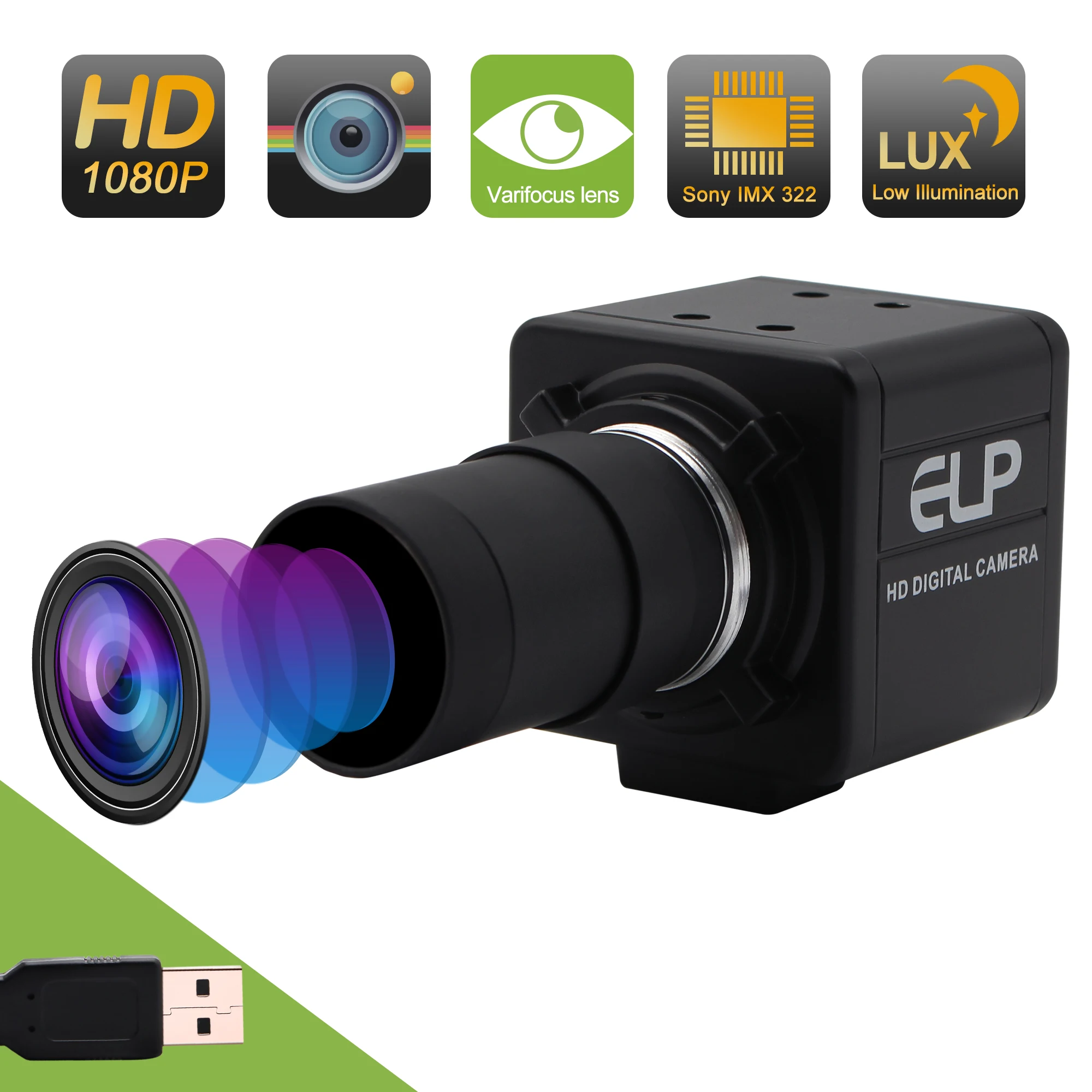 2Megapixel 1080P usb mini hd usb camera 5 50mm zoom varifocus lens UVC ...