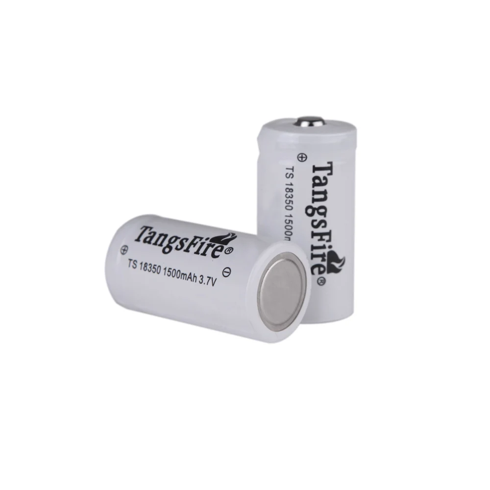 White Rechargeable Battery TangsFire Rechargeable 18350 1500mAh 3.7V Li ...
