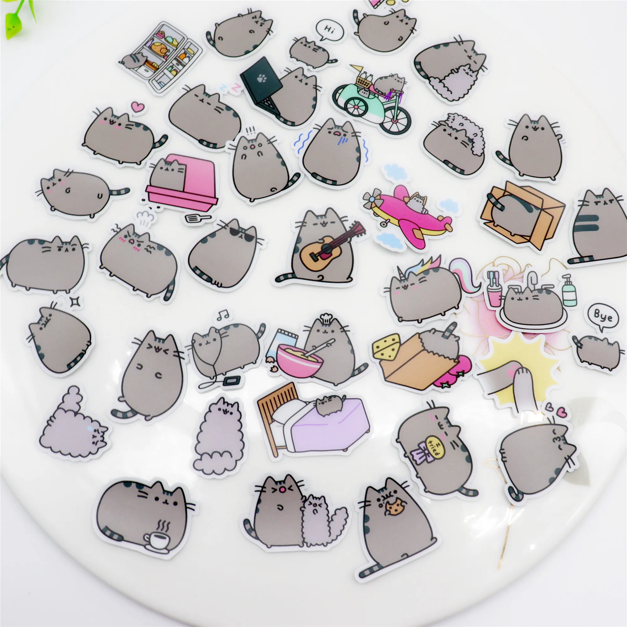 39pcs Creative cute self made fat cat sticker scrapbooking stickers ...