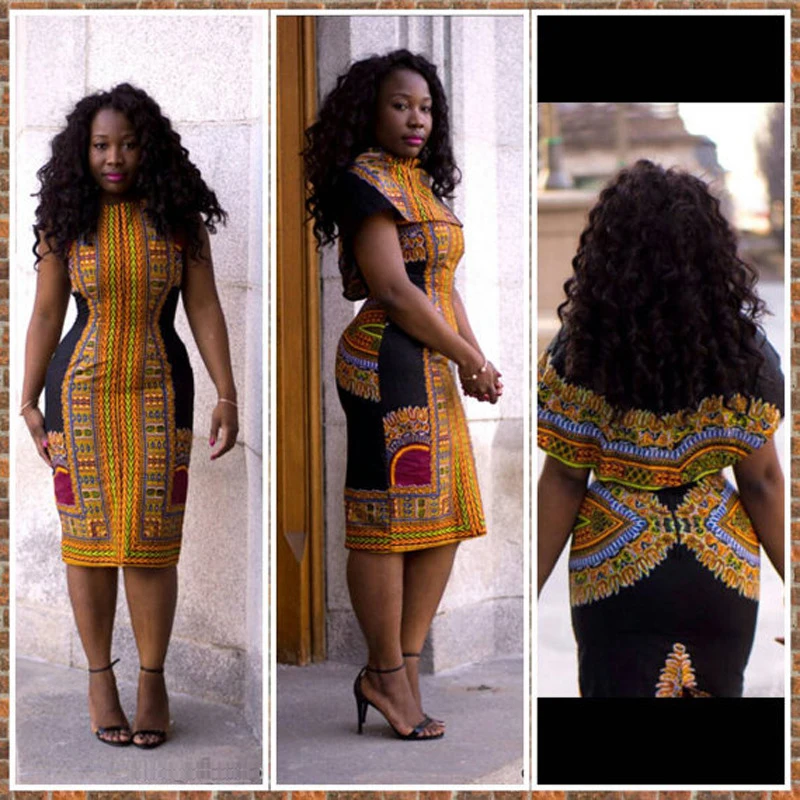 2018 Women African Clothing Traditional Clothing Sexy Printed Slim