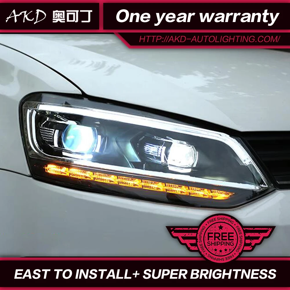 AKD Car Styling for 11 18 VW Polo Headlights New Polo LED Headlight DRL ...