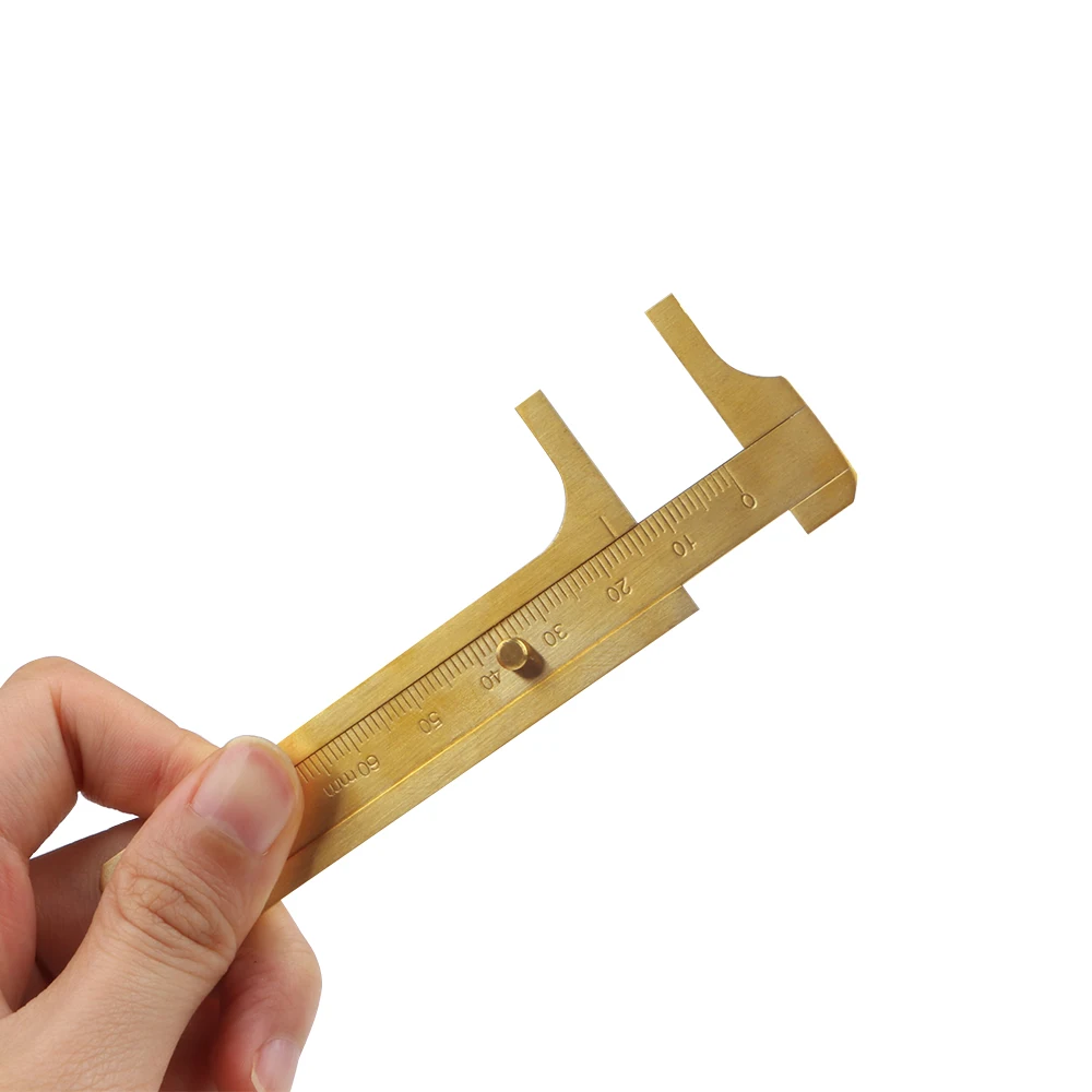 80mm Mini Brass Sliding Ruler Gauge Vernier Calip Metal Calipers Gauge ...