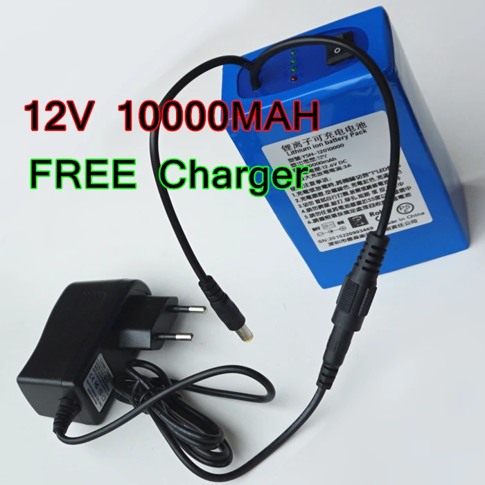 Full Capacity 12V 10000MAH Lithium Polymer Rechargeable Power Bank 3AH ...