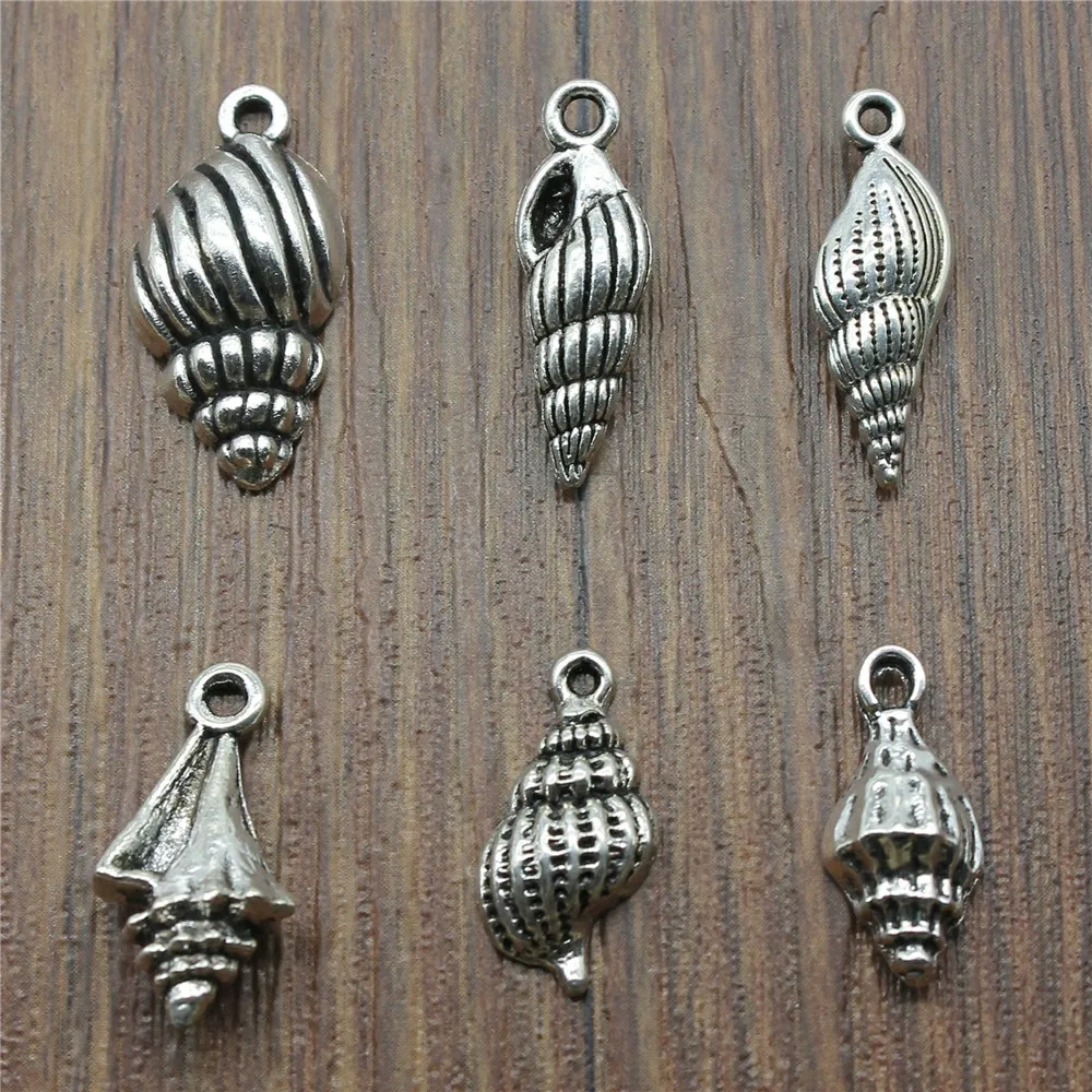 Charm Shell Jewelry Making | Shell Charm Pendant Silver | Pendant Charm ...