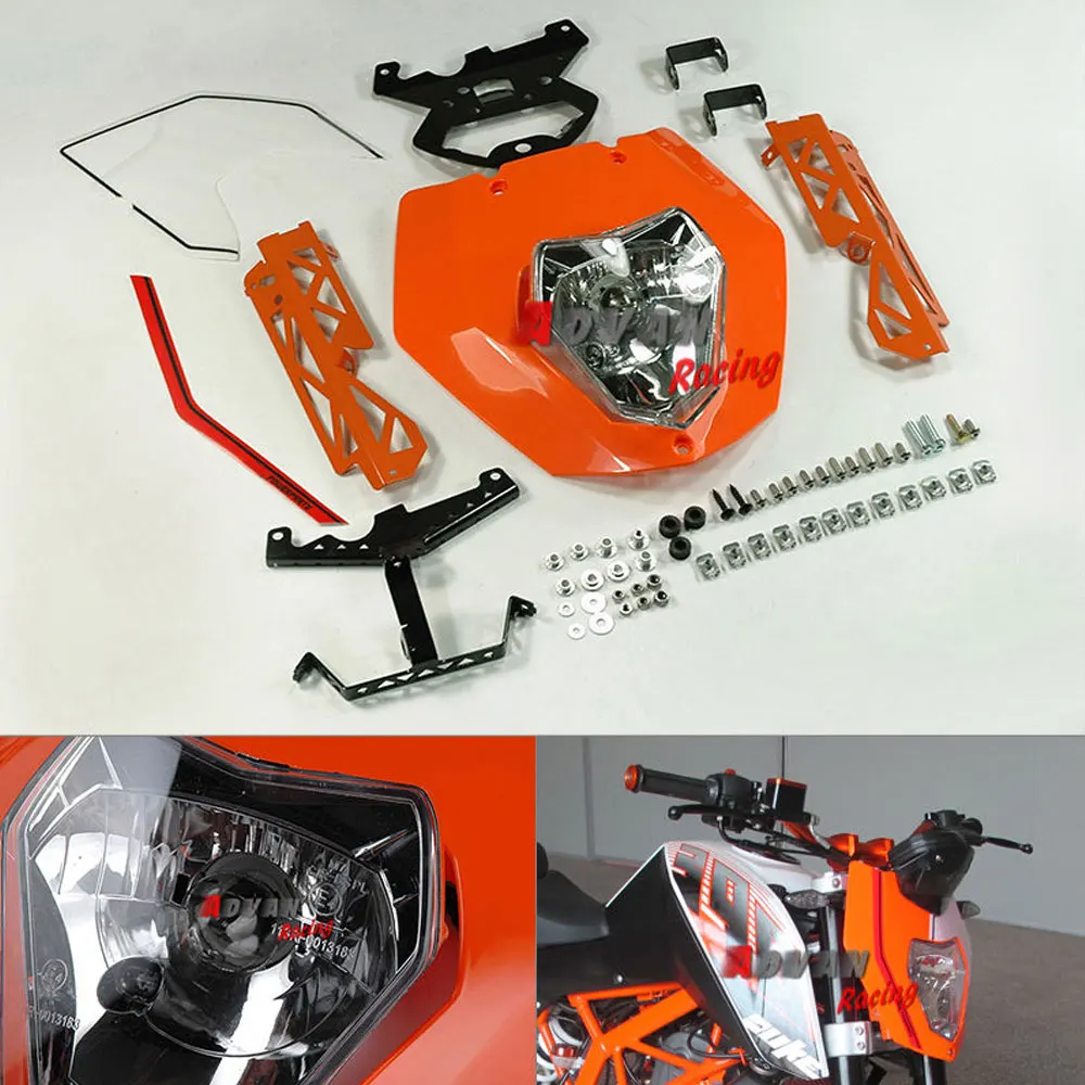 Headlight Mask Lights Assembly Bracket Orange Ktm 125 200 - AliExpress
