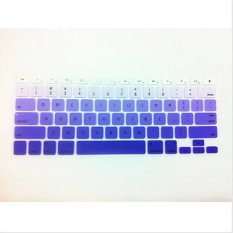 Gradient Purple Rainbow US Layout Silicone Keyboard Cover Skin ...