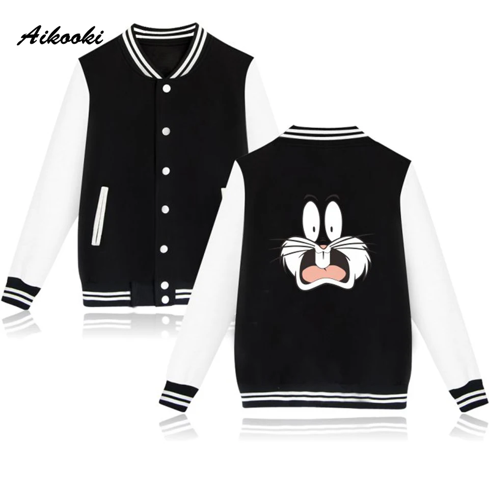 Funny Bunny jacket 2018 Winter Uniform Baseball Jacket Women/Men Casual ...
