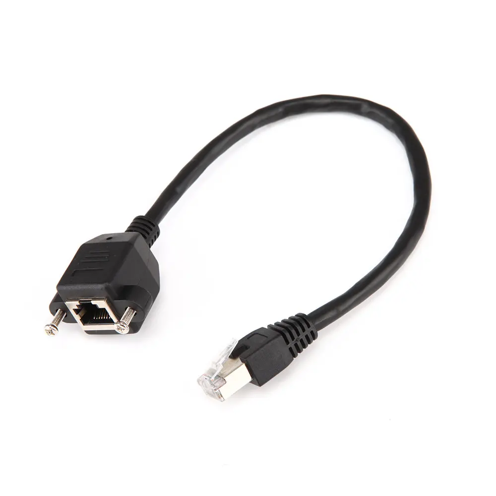RJ45 Male to Female Screw Panel Mount Ethernet LAN Network 0.3m ...