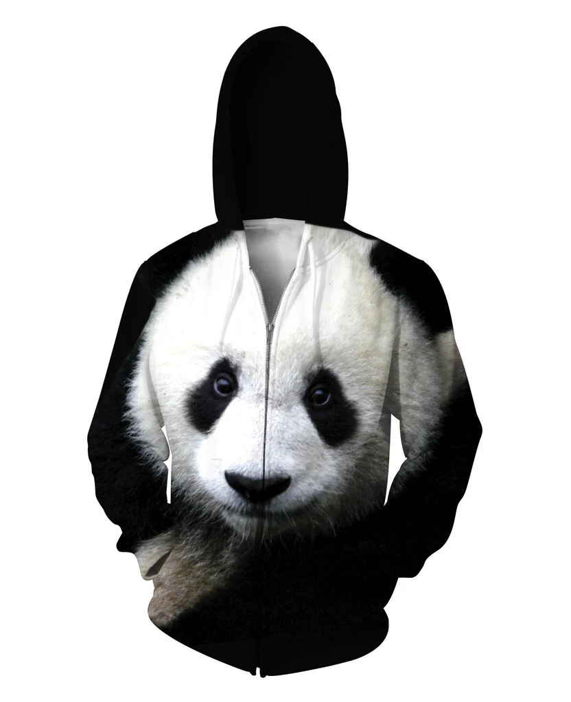 Panda Zip Up Hoodie The Giant Panda Animal 3D Sweatshirts Women Men ...