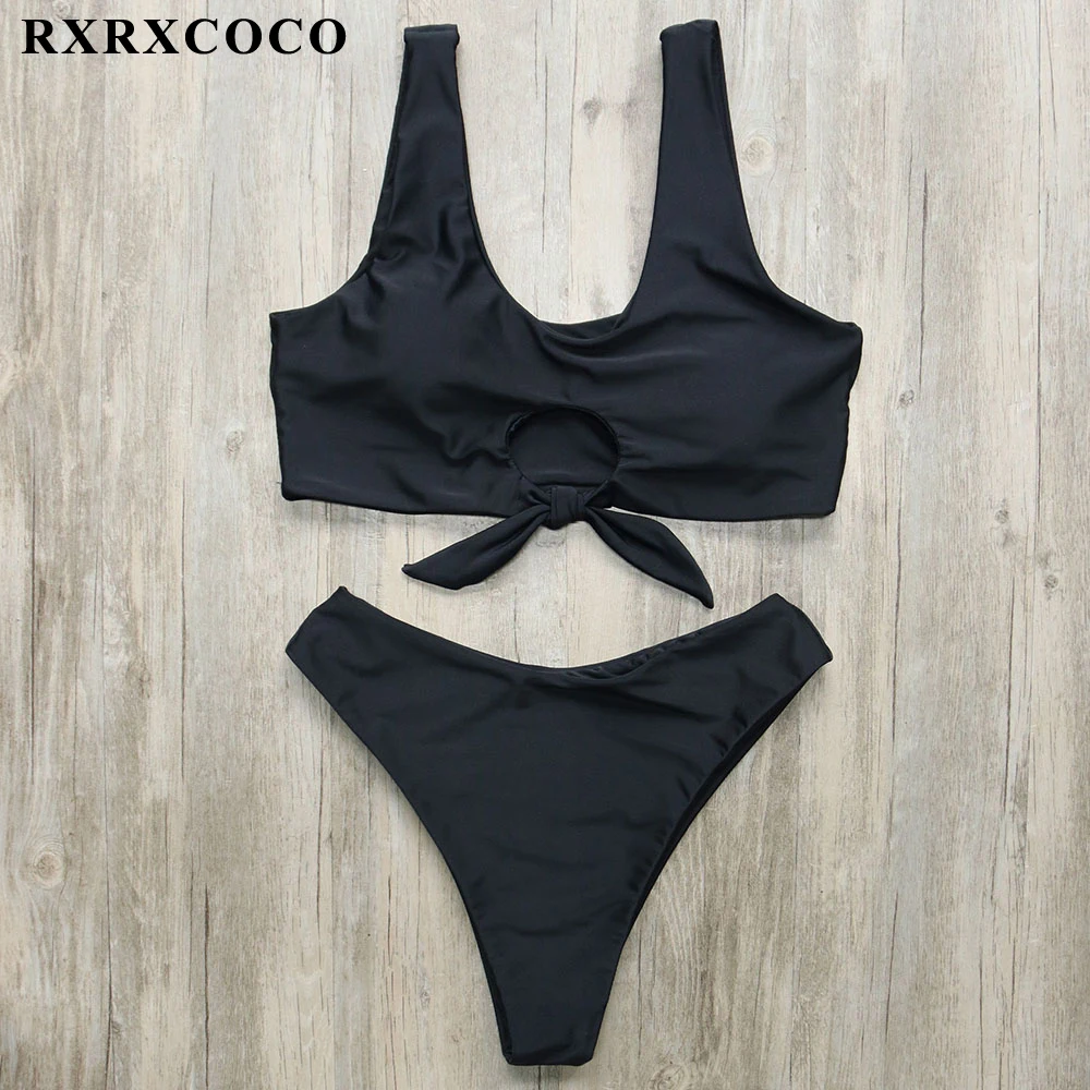 Buy Rxrxcoco Low Waist Bikini 2018 High Rise Knotted