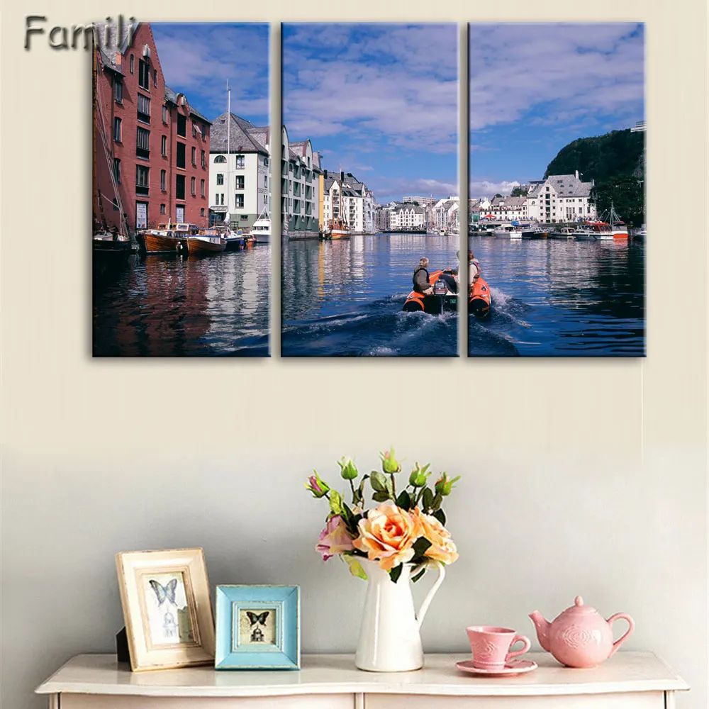 Arte Modular de pared de 3 paneles, póster de paisaje nocturno de ...