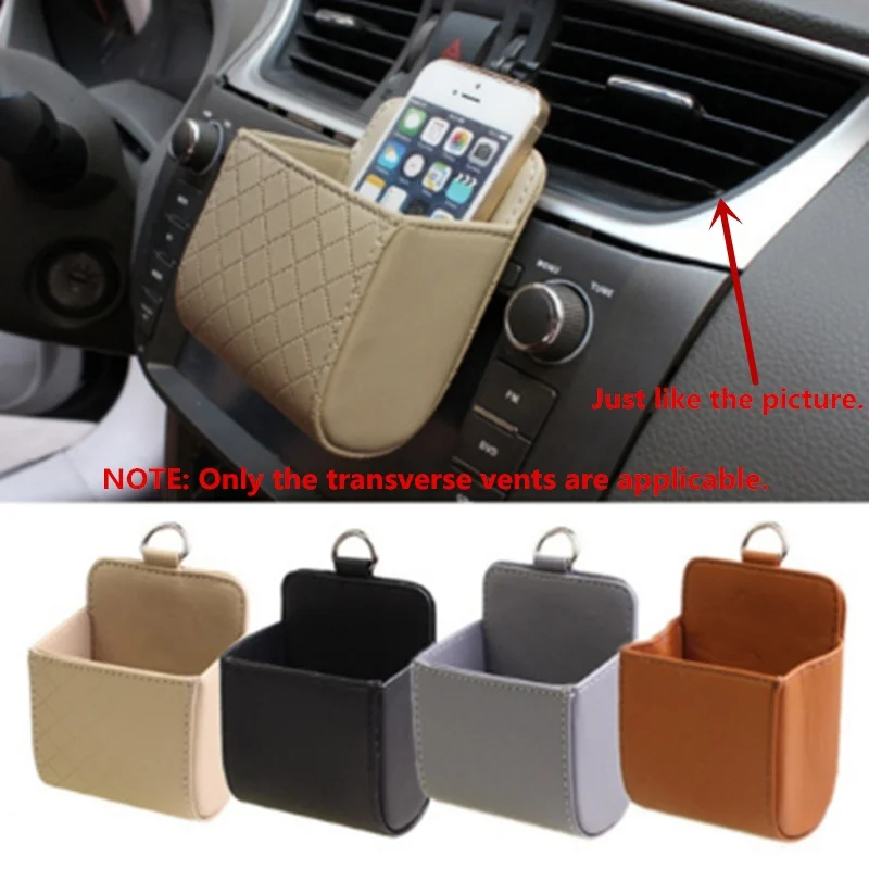 1pc Car Carrying Bag PU Leather Cars Vehicle Trash Mobile Phone Storage ...