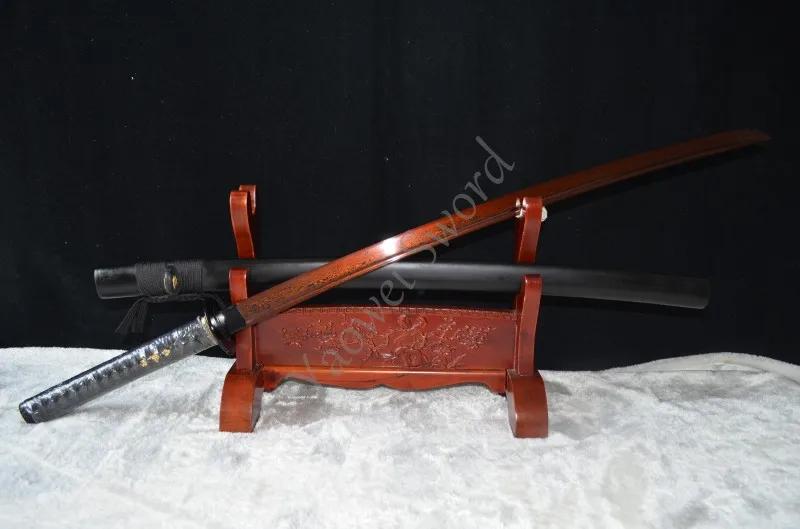 Venta de espada katana samurái roja y japonesa de acero plegado forjado ...