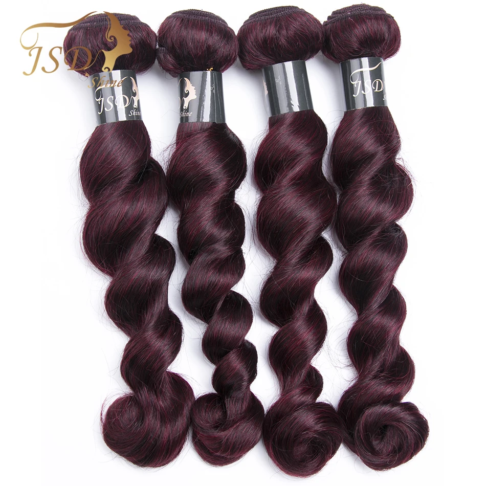 JSDShine Hair Products Malaysian Loose Wave Non Remy Hair Bundles 99J ...