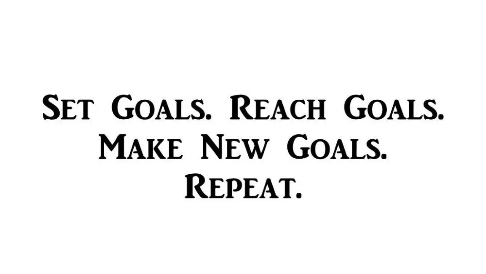 New Set Goals Reach Goals Make New Goals Repeat Motivational Wall ...