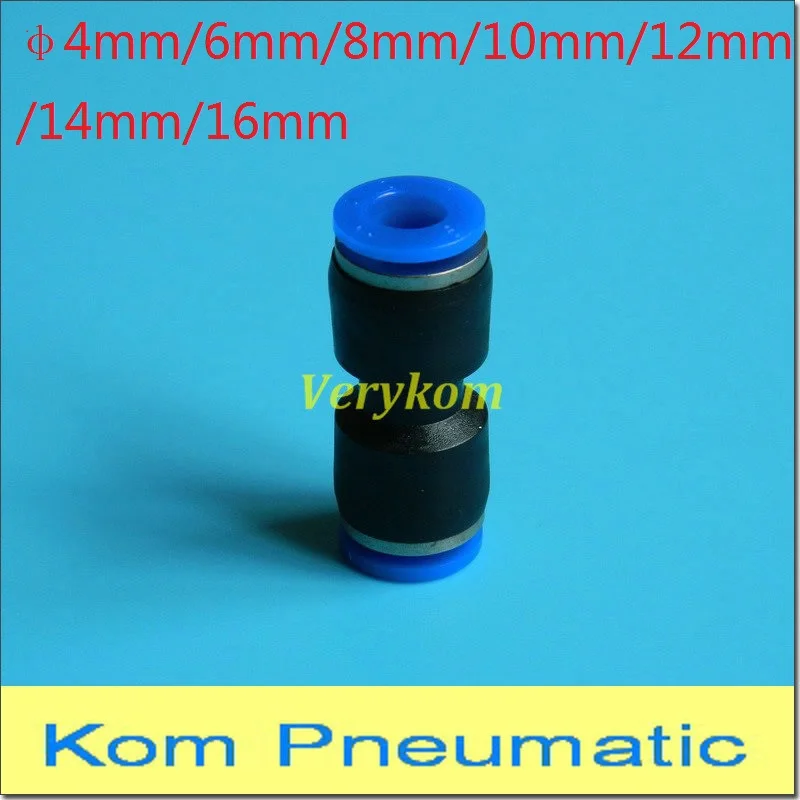 Verykom Pneumatic Pu Union Straight 4mm 6mm 8mm 10mm 12mm Plastic Air ...