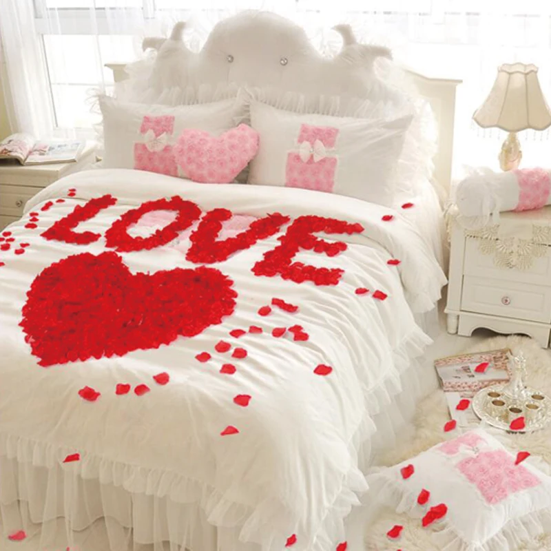 Silk Rose Petals Leaves Artificial Flowers Petals Wedding Decoration ...