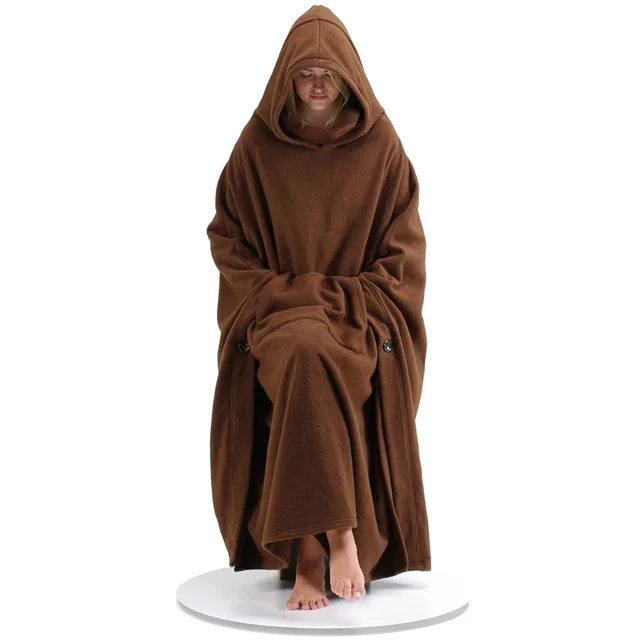Meditation zen clothing male robe Chinese hooded meditation cushion ...