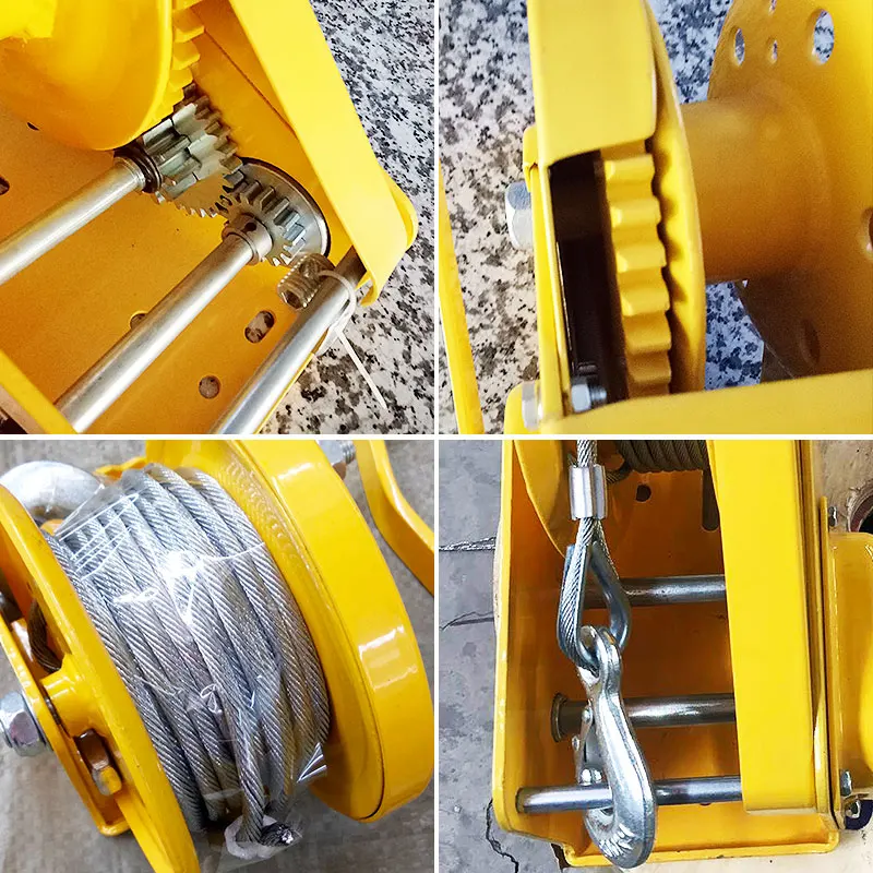 hand cranked self locking small lift hoist double direction self ...