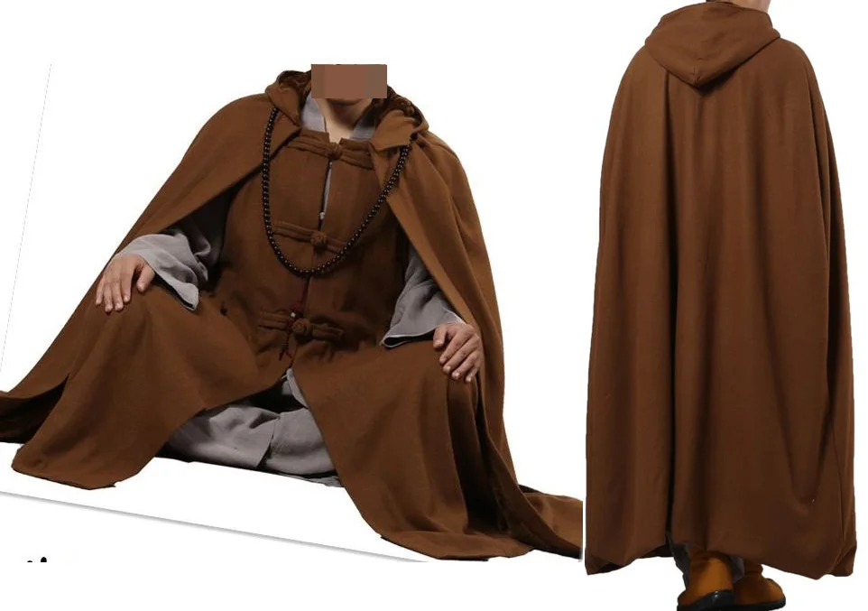 4color UNISEX Winter warm Wool tweed meditation cloak buddhist shaolin ...