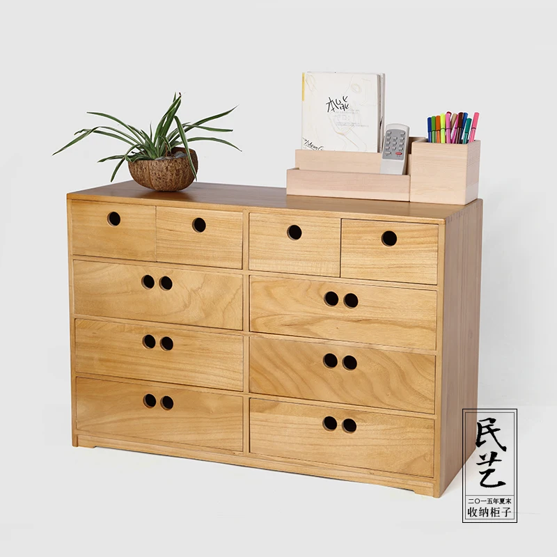Folk Art Home solid wood drawer storage cabinets wooden lockers Storage ...
