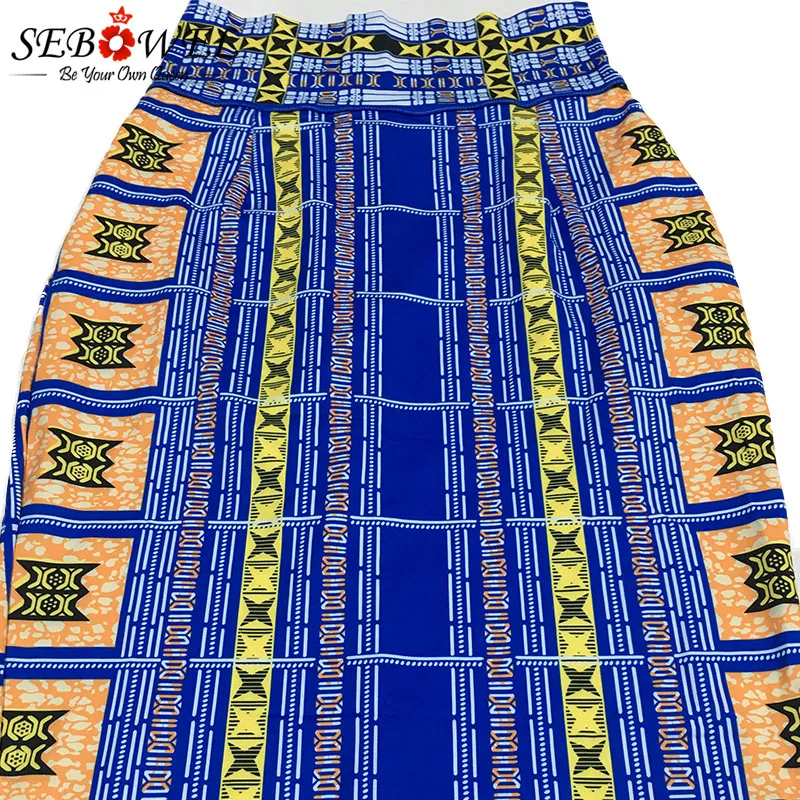 SEBOWEL размера плюс S-XXL африканская печать Высокая талия бодикон ...