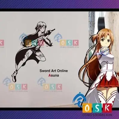 Sword Art Online SAO Yuuki Asuna Vinyl Wall Stickers Decal Decor Home ...