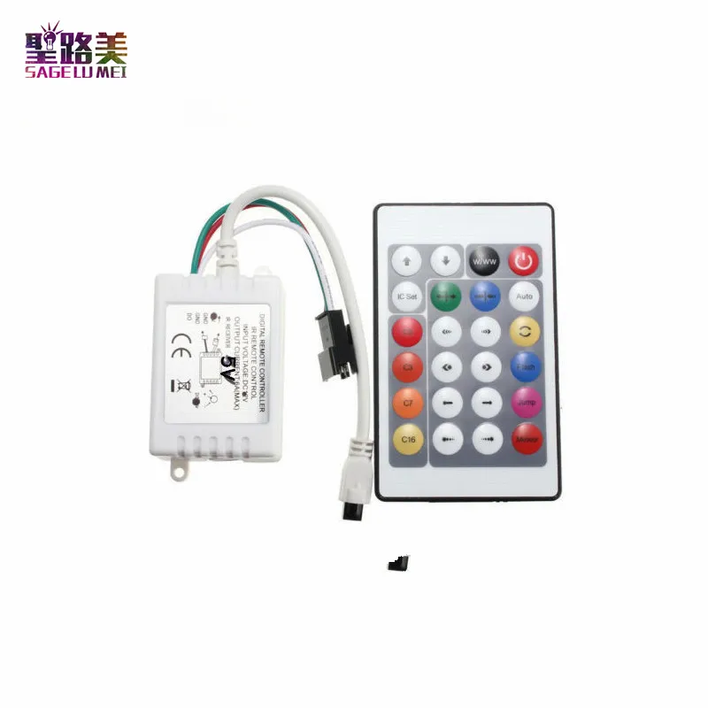 DC5V 12V 6A 24Key IR Remote LED Controller Dimmer For WS2811 WS2812b ...