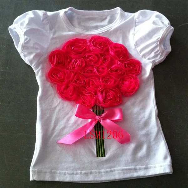 32 styles ready to choose kids flower t shirts summer short sleeve T ...