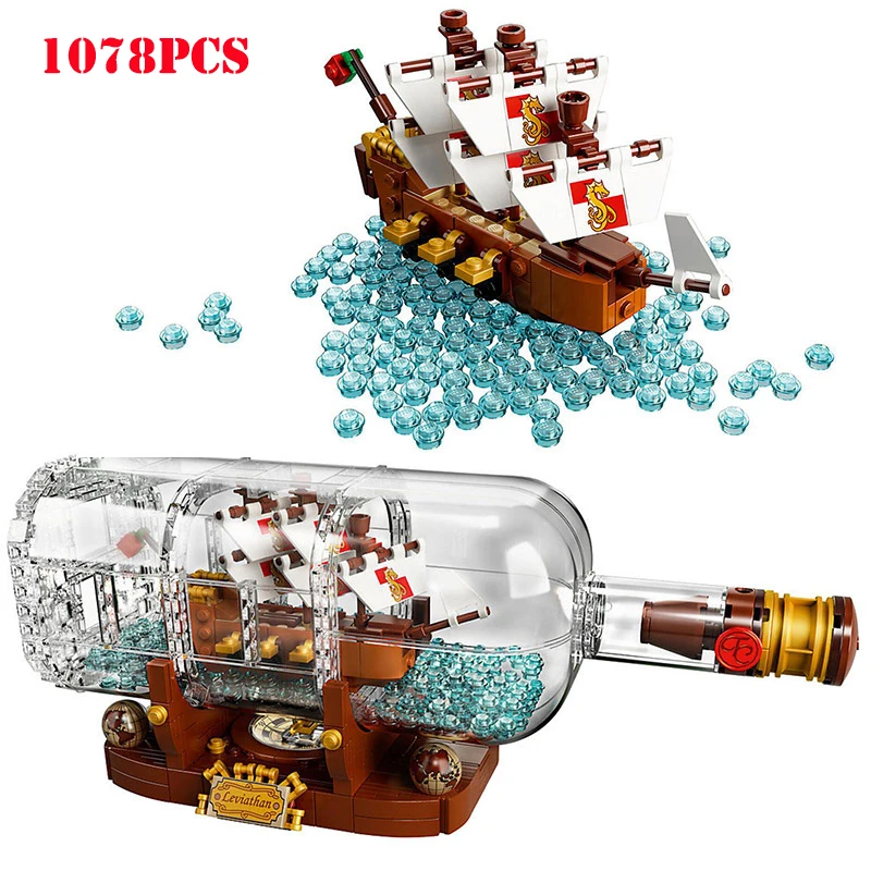 Creative Ideas Pirates Of The Caribbean Ship In A Bottle Building Block