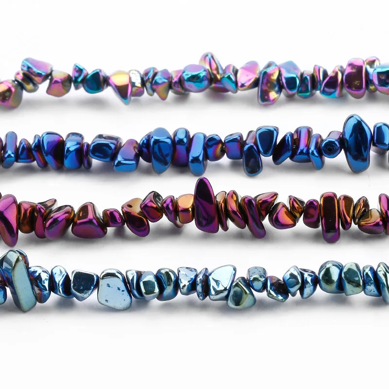 New Arrivals rainbow colorful coated natural stone geometric beads ...