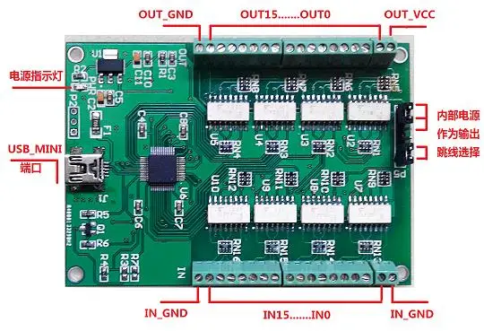 USB DAQ optical isolated digital IO card 16 channels inputs, 16 channel ...